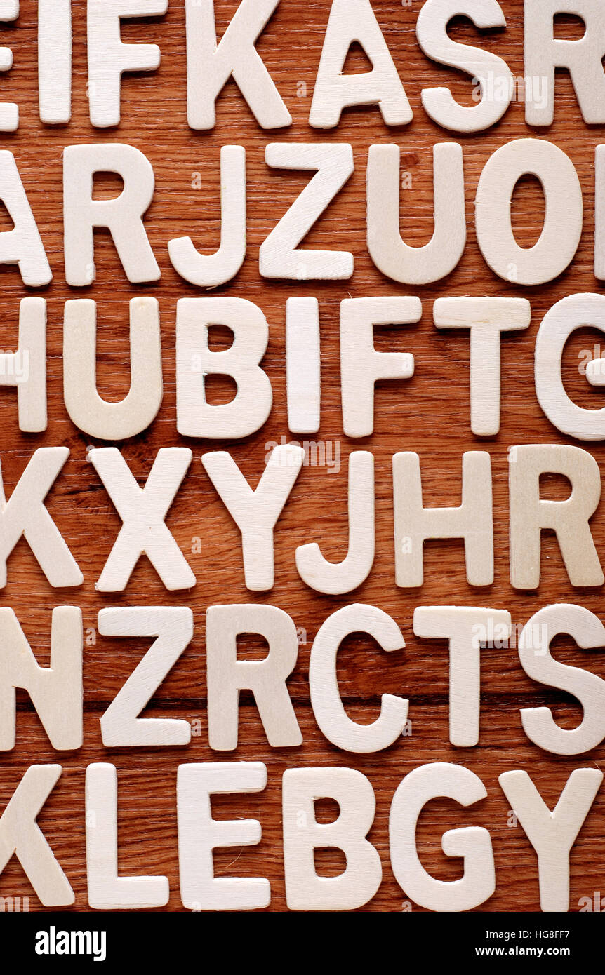 pile of letters on the wooden table Stock Photo - Alamy