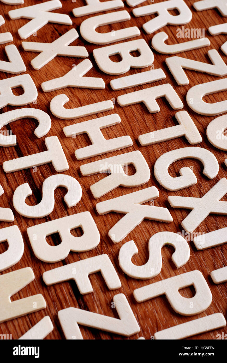 pile of letters on the wooden table Stock Photo - Alamy