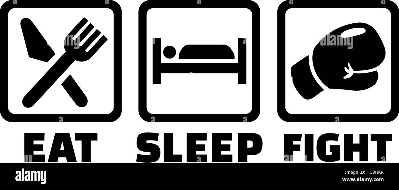 Eat sleep fighting - boxing Stock Vector Image & Art - Alamy