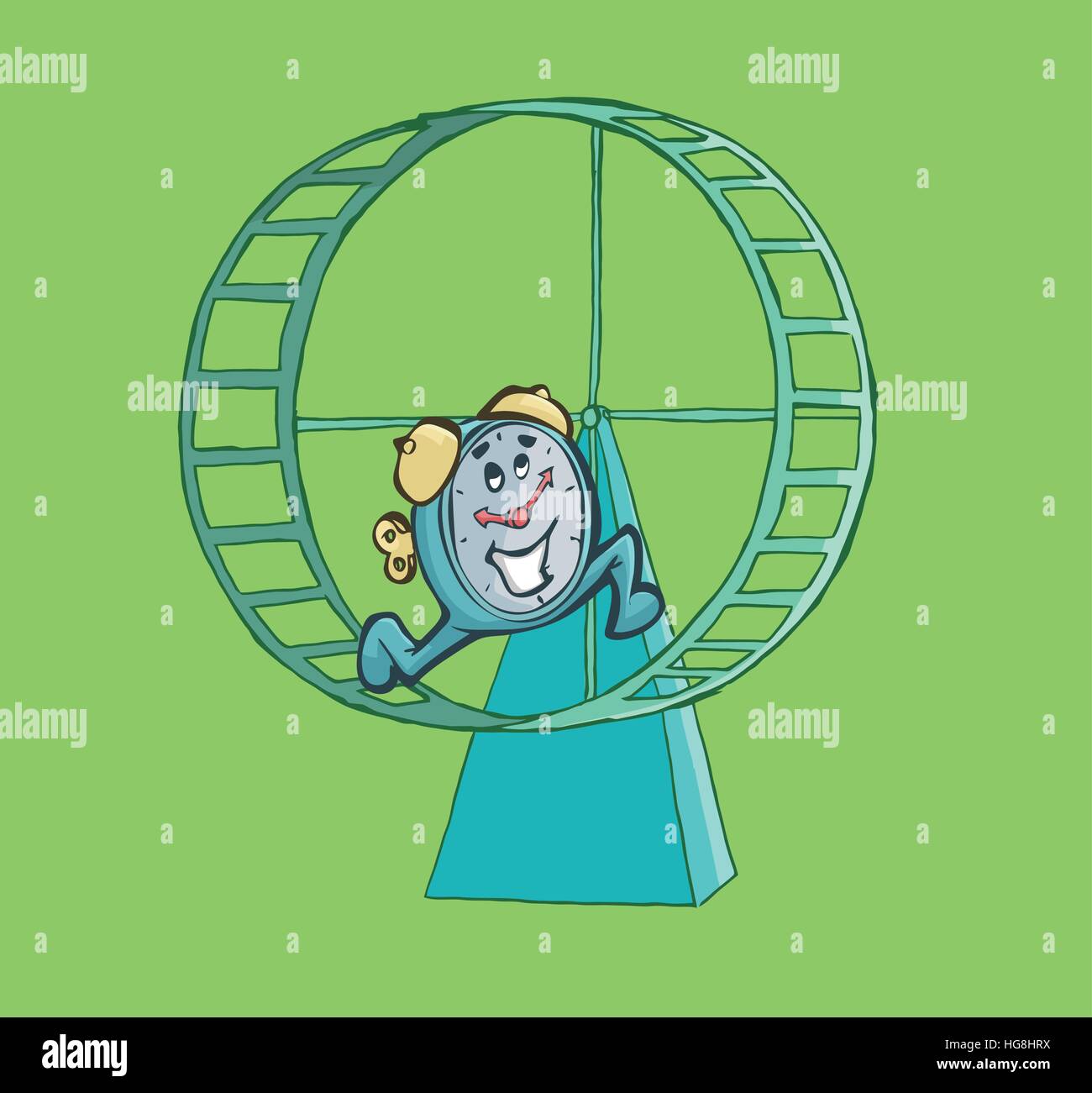 Cartoon illustration running alarm clock hi-res stock photography and ...