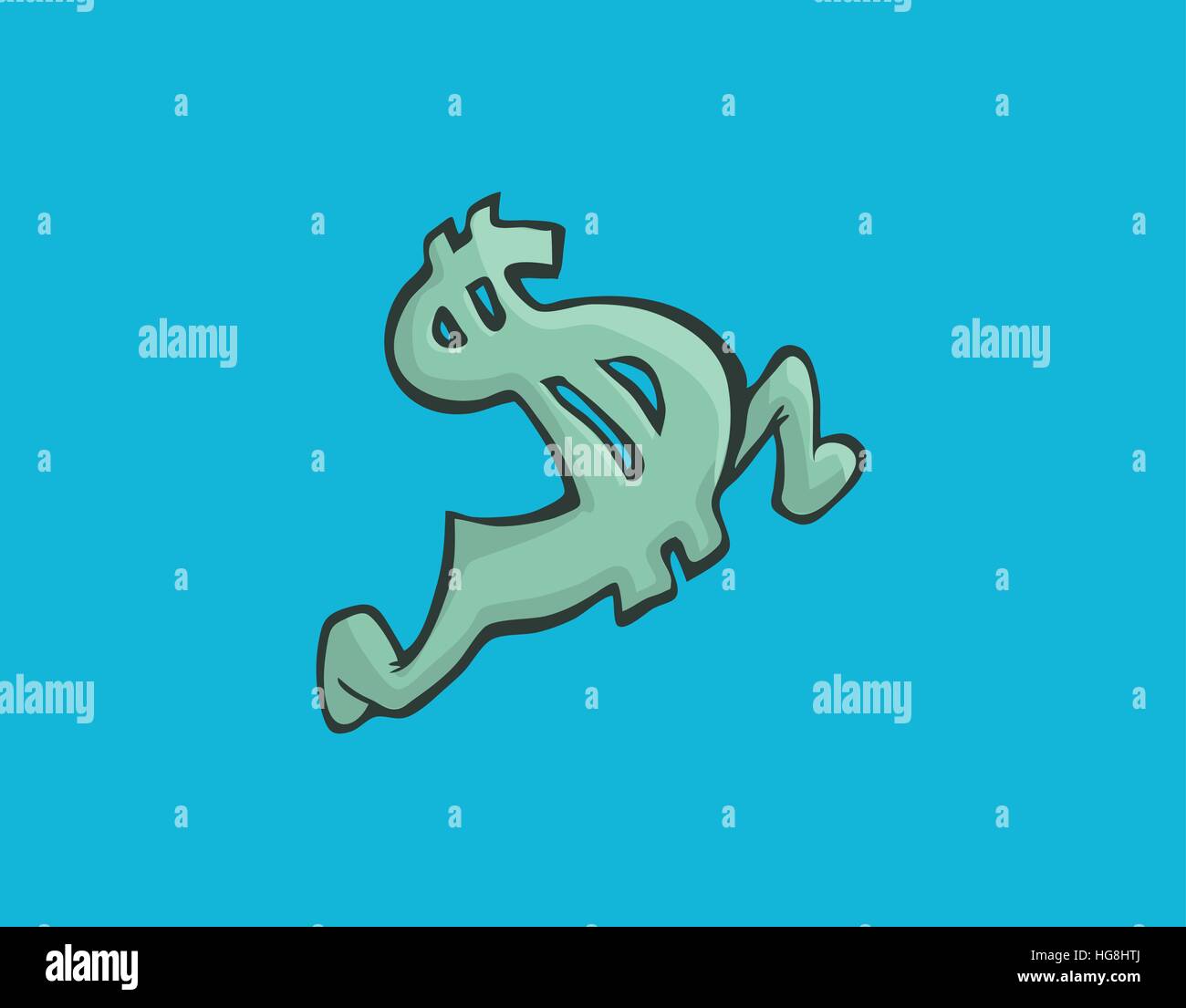 Dollar sign running in a blue background Stock Vector Image & Art - Alamy