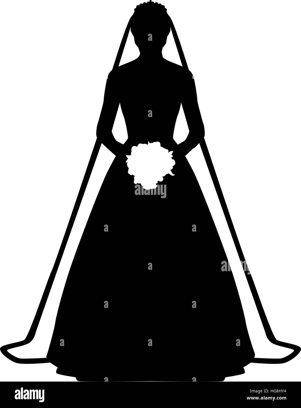 Silhouette bride Stock Vector Images - Alamy
