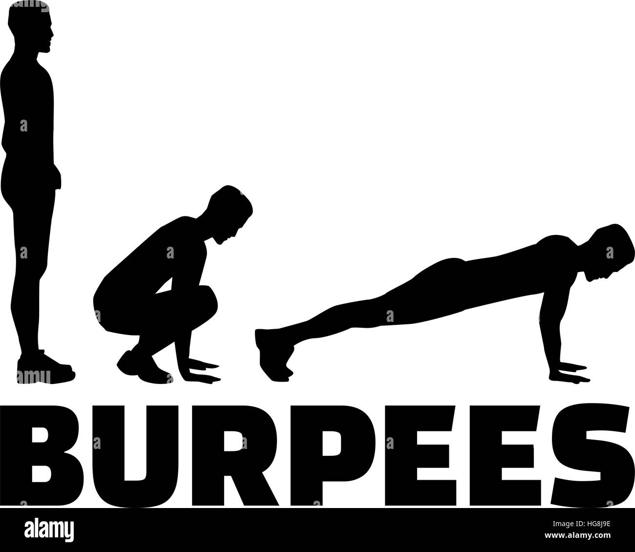Burpees sequence with word Stock Vector Image & Art - Alamy