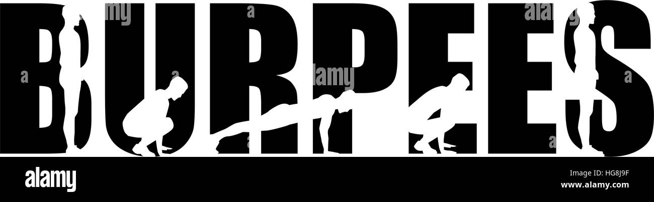 Burpees with silhouette cutout Stock Vector Image & Art - Alamy