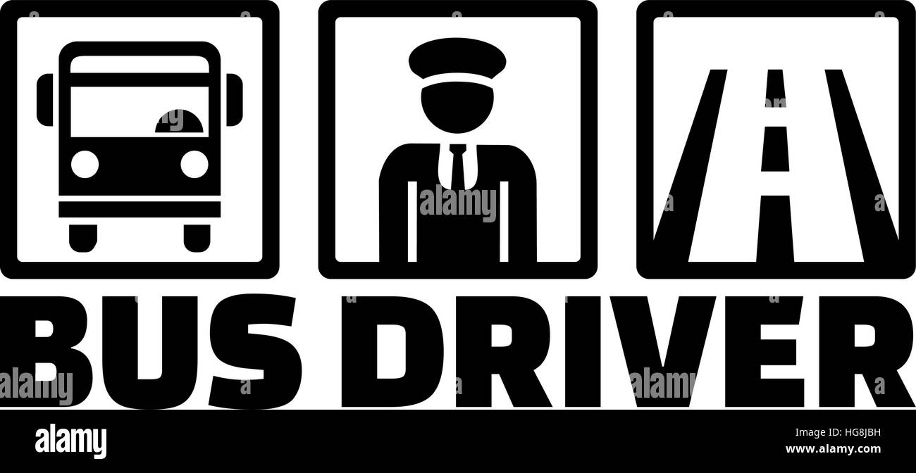 Bus driver with icons Stock Vector Image & Art - Alamy
