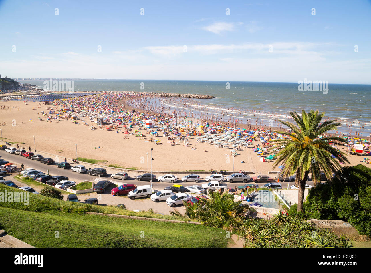 Wide view of the beach, at Mar del Plata city Stock Photo - Alamy