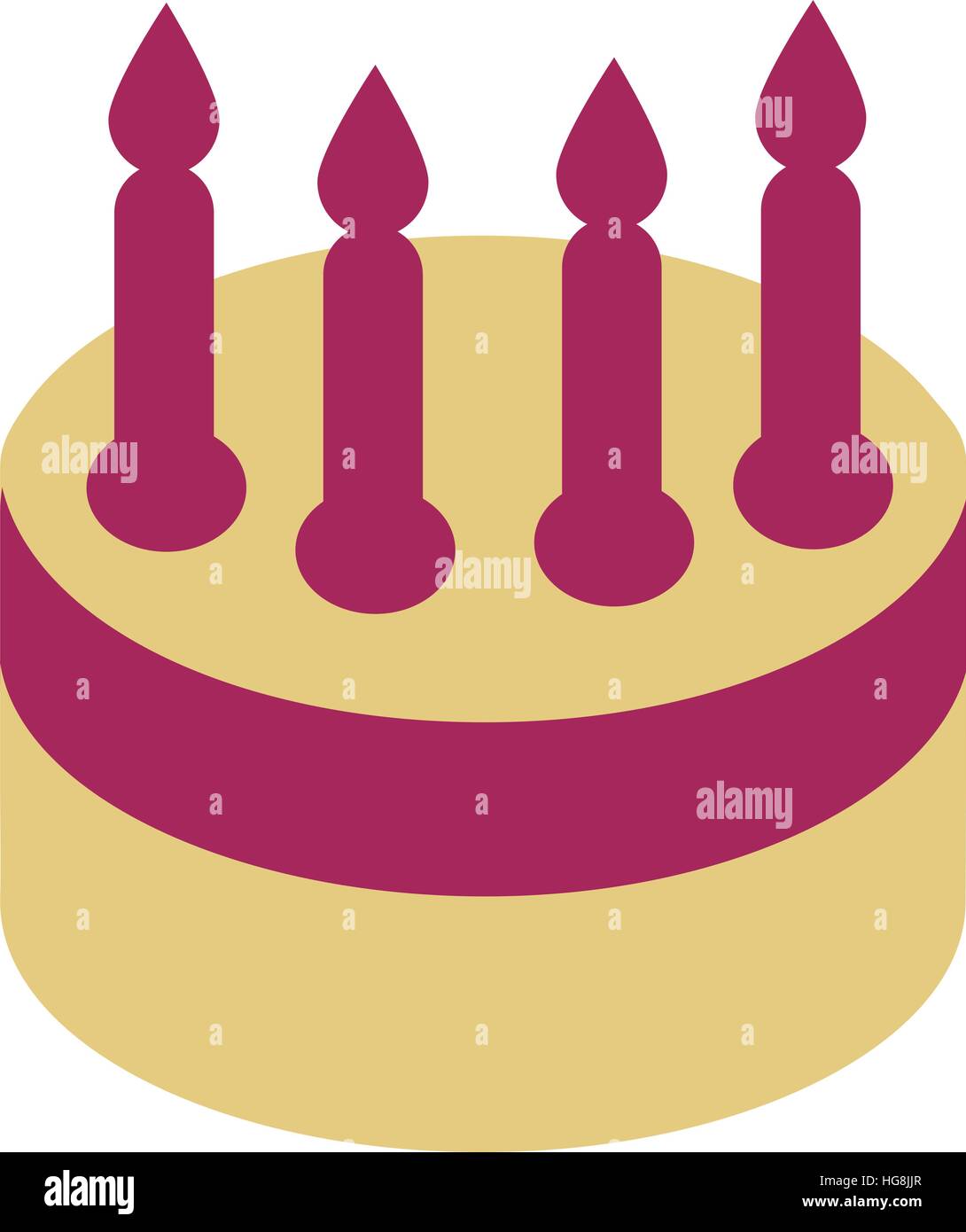 Birthday Cake with four candles Stock Vector Image & Art - Alamy