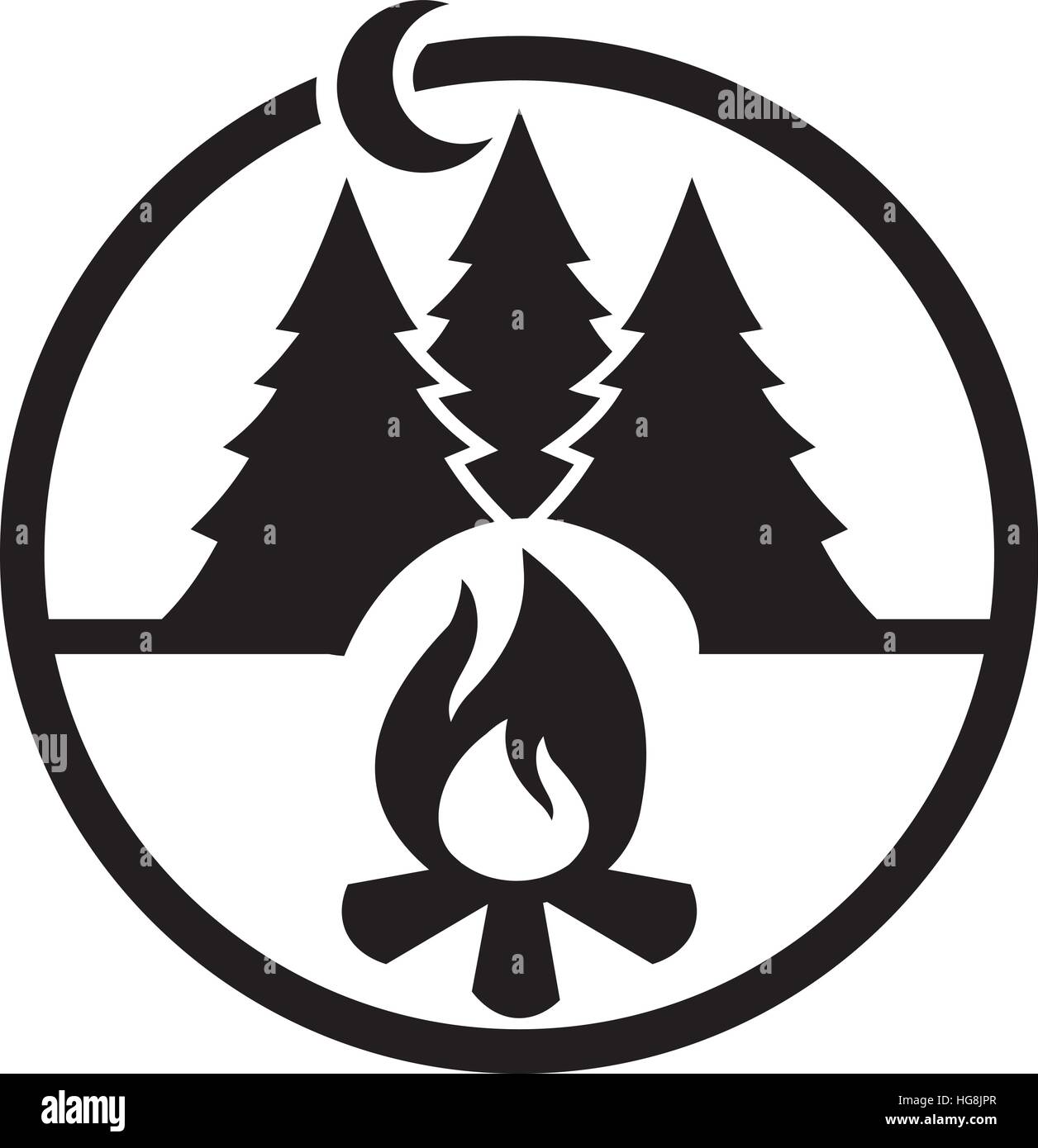 Campfire icon in the forest Stock Vector Image & Art - Alamy
