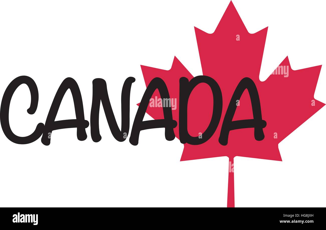 Canada word written with maple leaf Stock Vector Image & Art - Alamy
