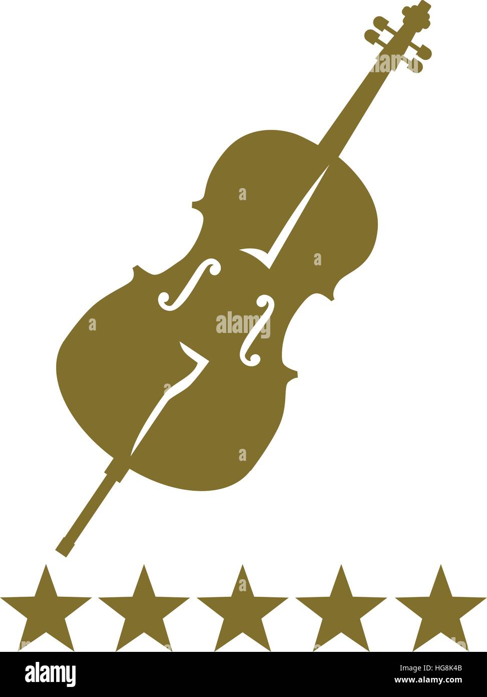 Cello with five golden stars Stock Vector Image & Art - Alamy
