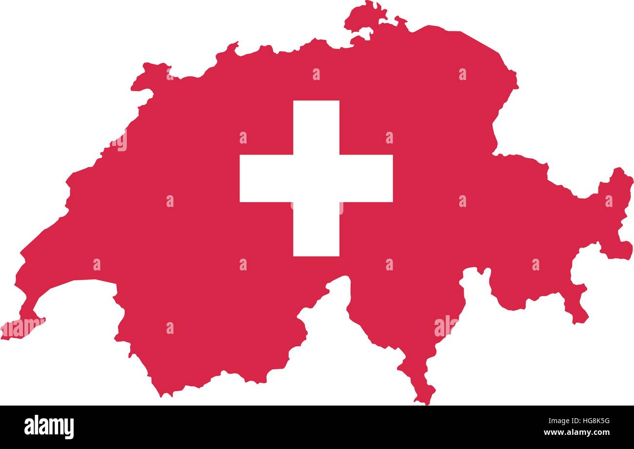 Switzerland map with flag Stock Vector Image & Art - Alamy