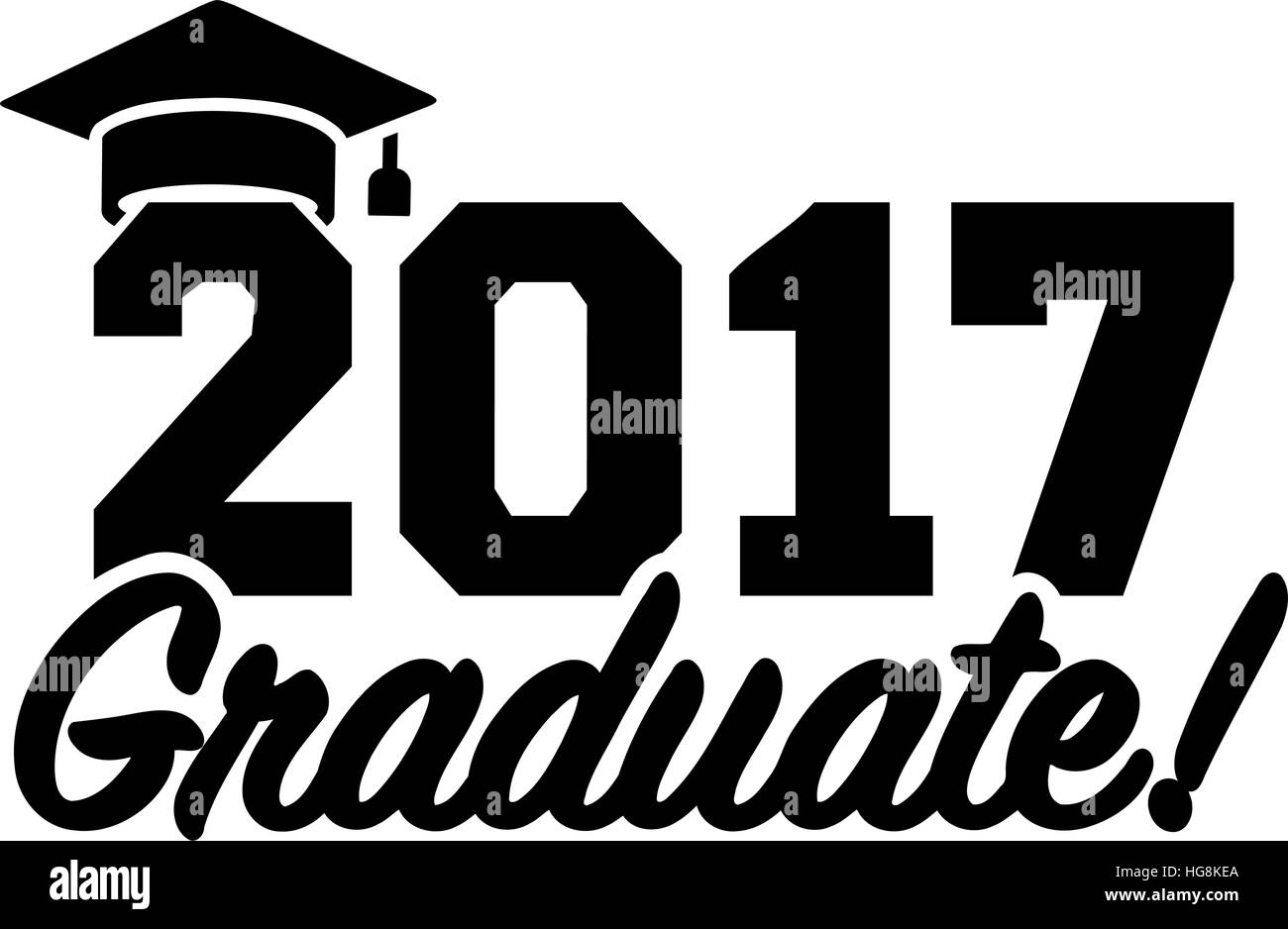 Graduation 2017 with hat Stock Vector Image & Art - Alamy