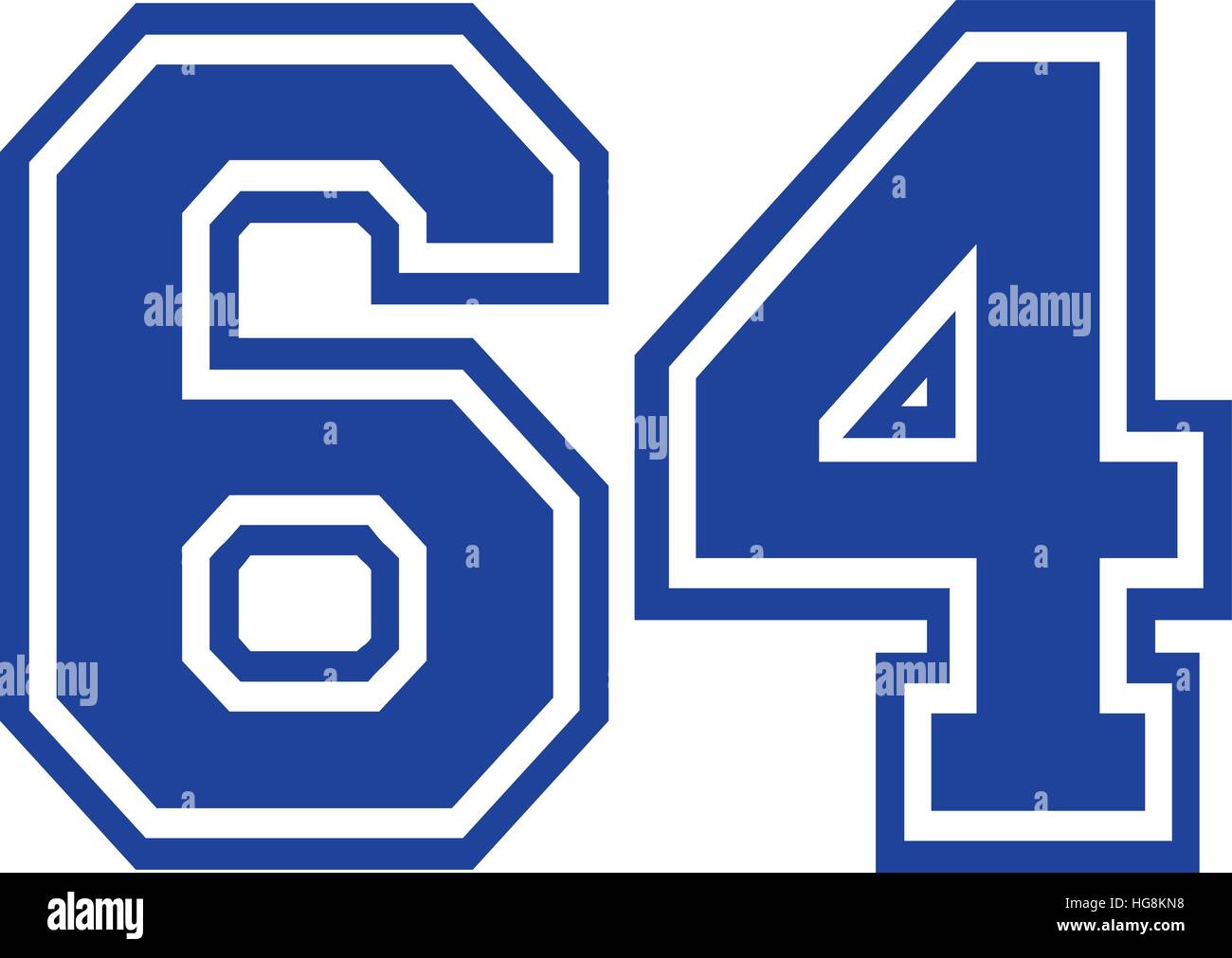 Sixty-four college number 64 Stock Vector Image & Art - Alamy
