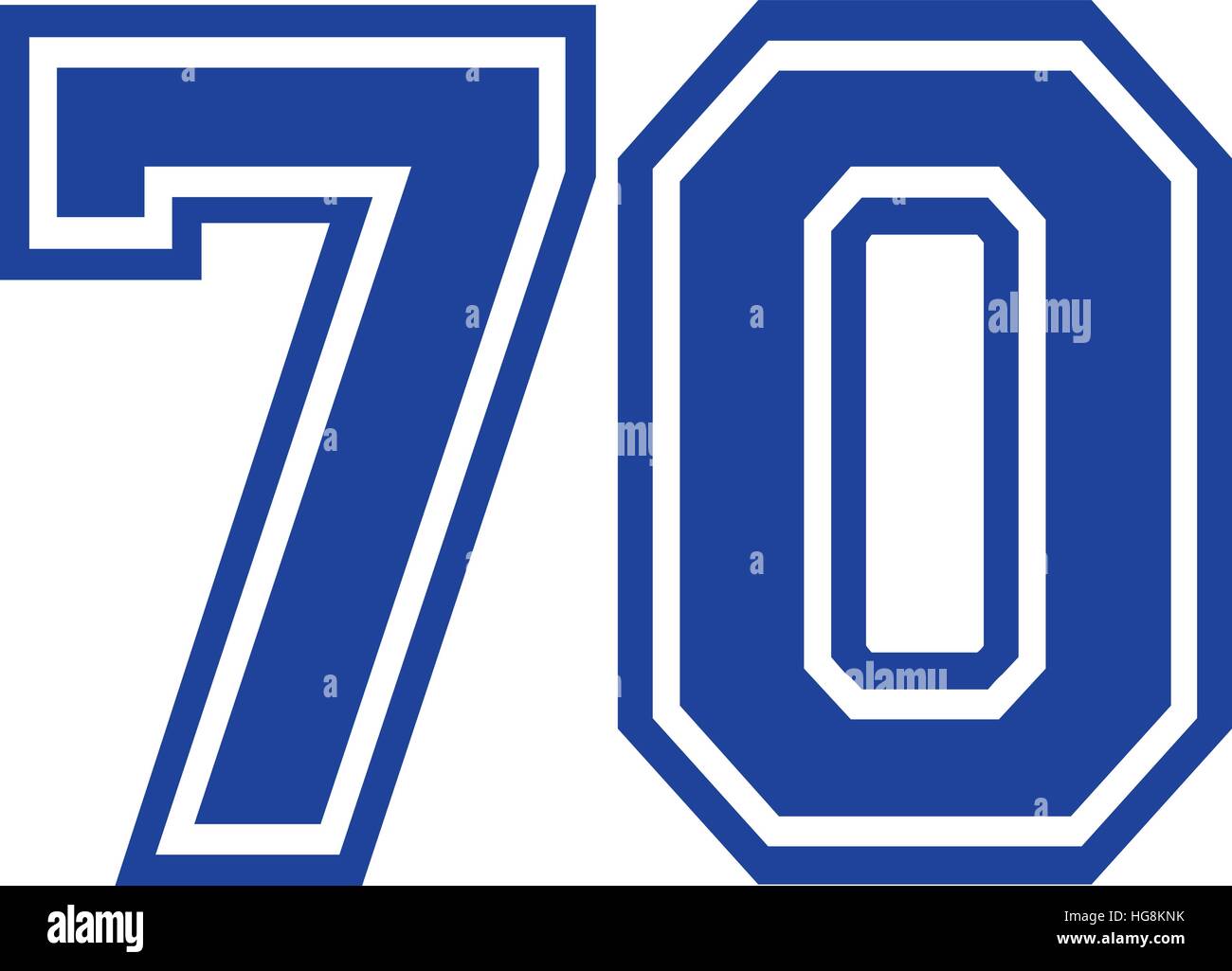 Seventy College Number 70 Stock Vector Image Art Alamy