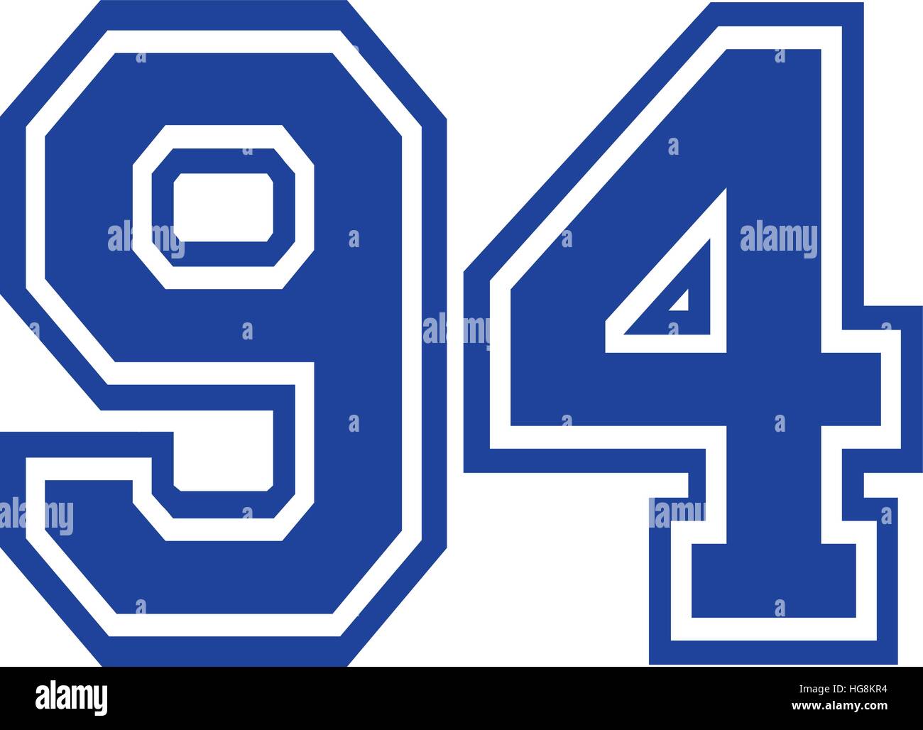 Ninety-four college number 94 Stock Vector Image & Art - Alamy