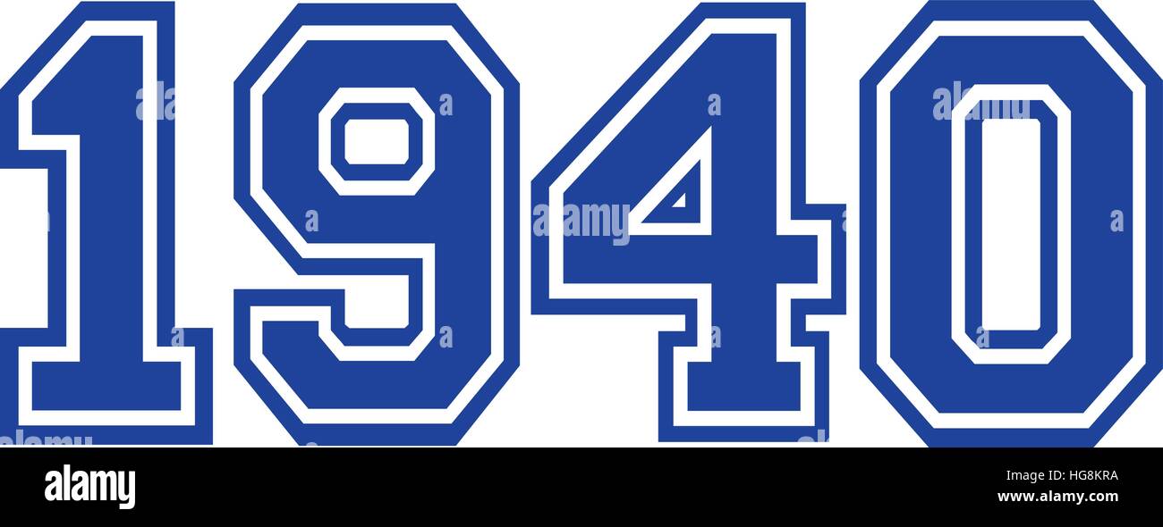 1940 Year college font Stock Vector Image & Art - Alamy