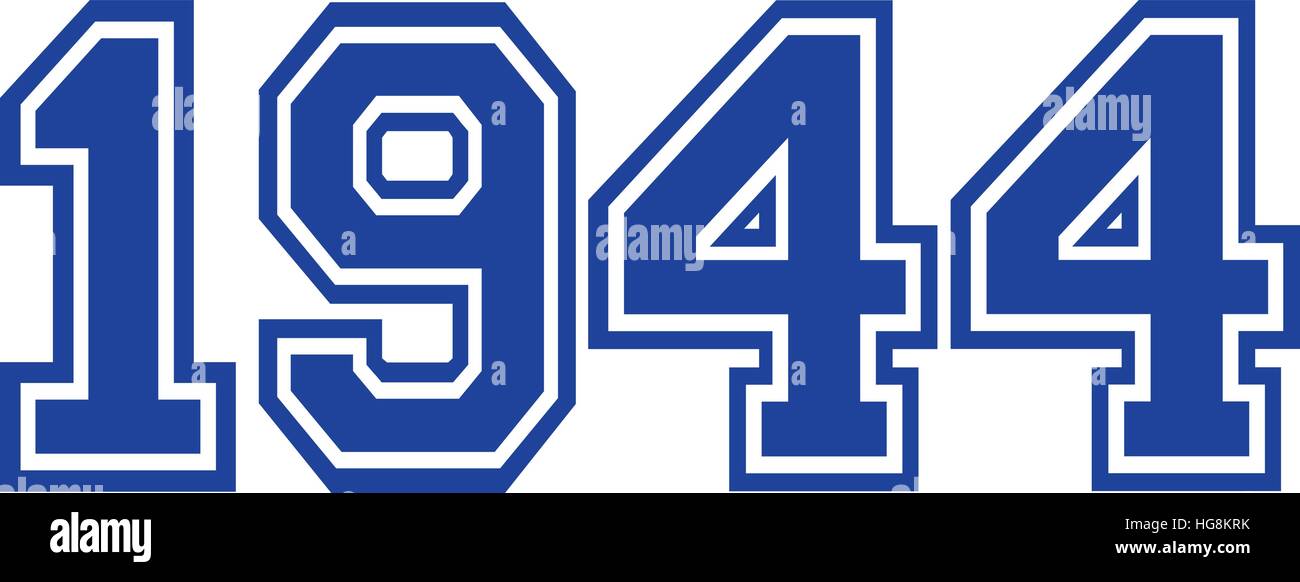 1944 Year college font Stock Vector Image & Art - Alamy