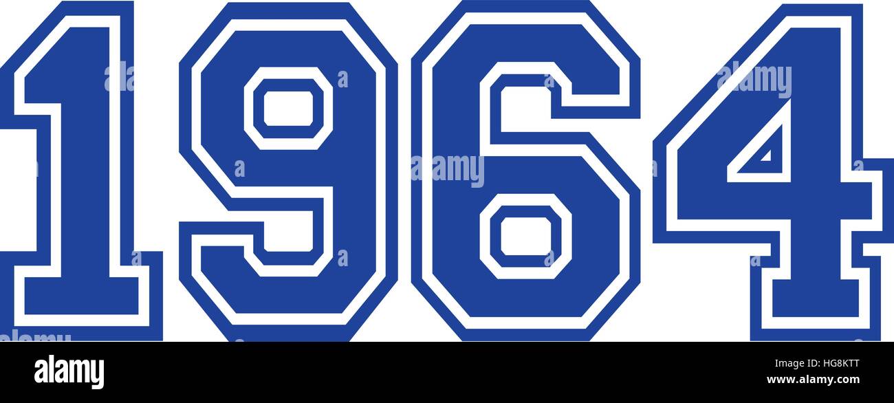 1964 Year college font Stock Vector Image & Art - Alamy