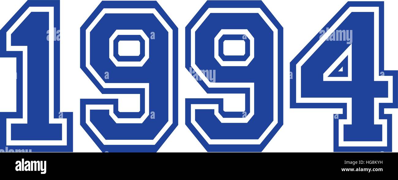 1994 Year college font Stock Vector Image & Art - Alamy
