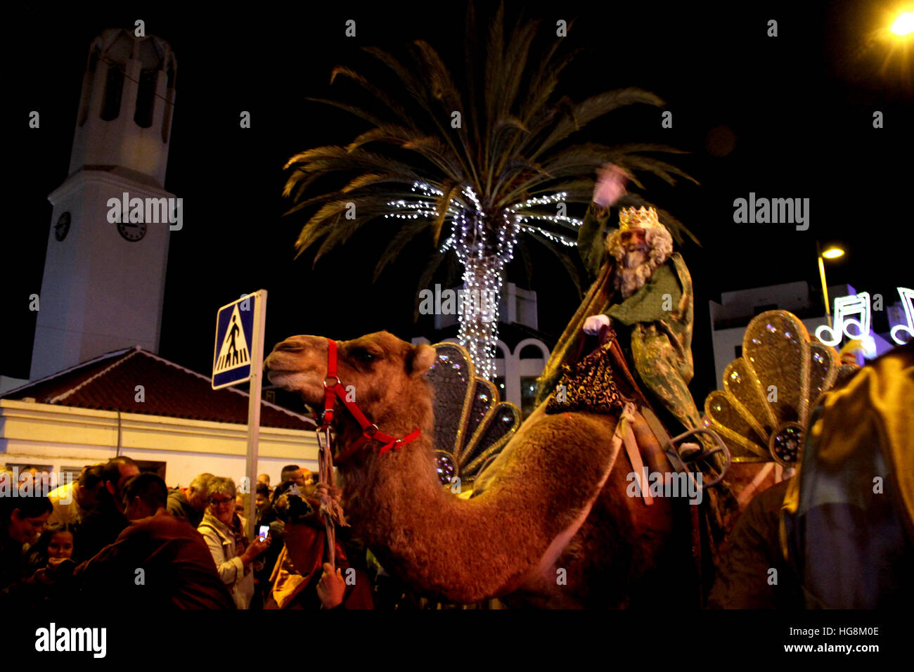 Spain. 05th Jan, 2017. The three wise man, Melchor, Gaspar and Baltasar ...