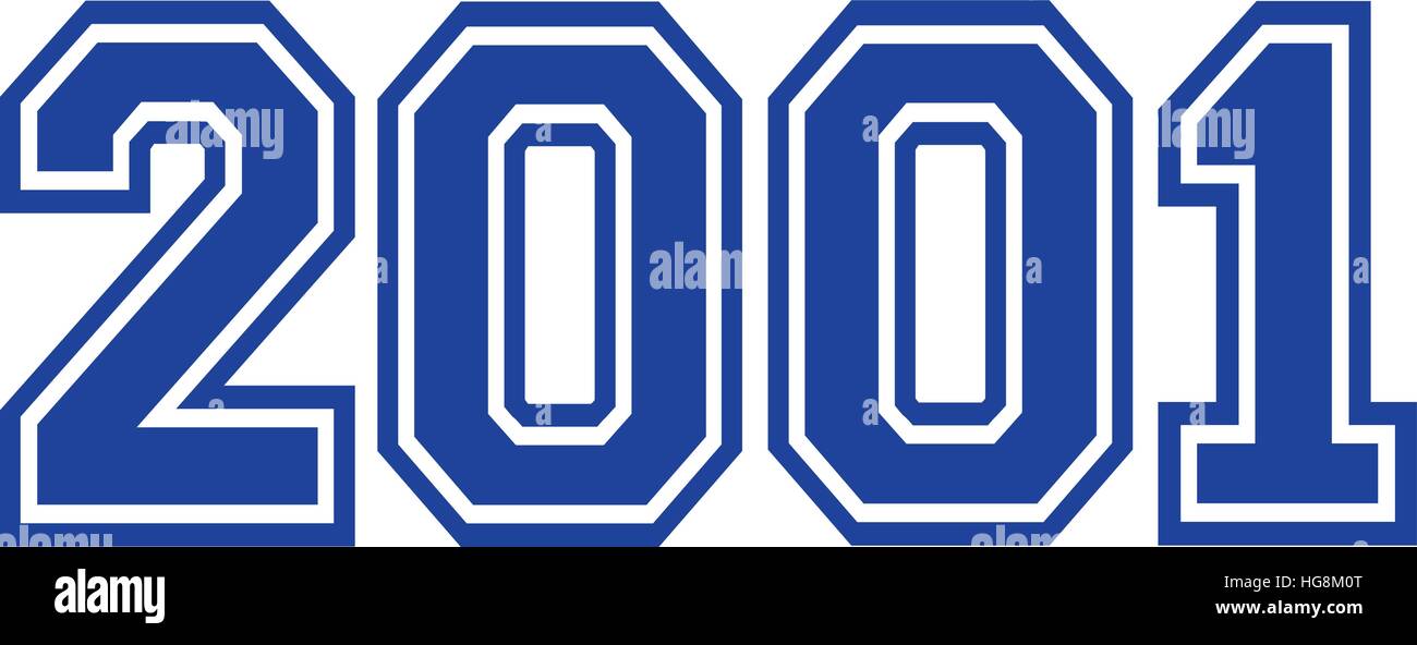 2001 Year college font Stock Vector Image & Art - Alamy