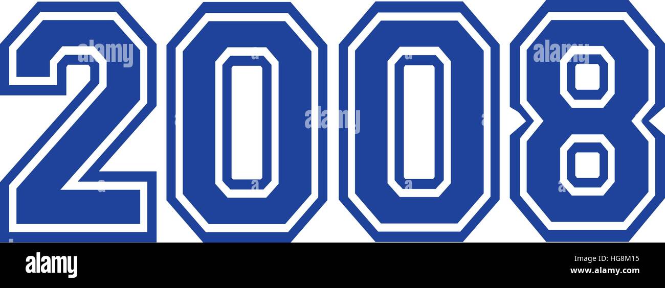 2008 Year college font Stock Vector Image & Art - Alamy