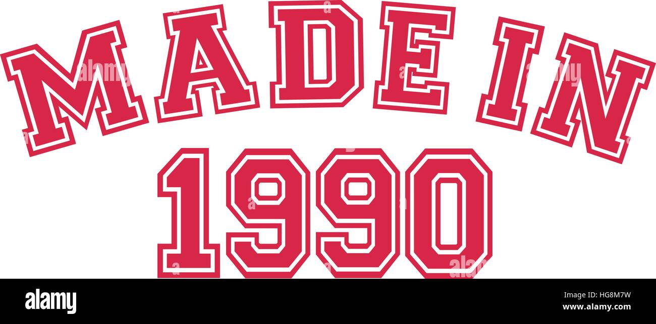 Made in 1990 Stock Vector Image & Art - Alamy