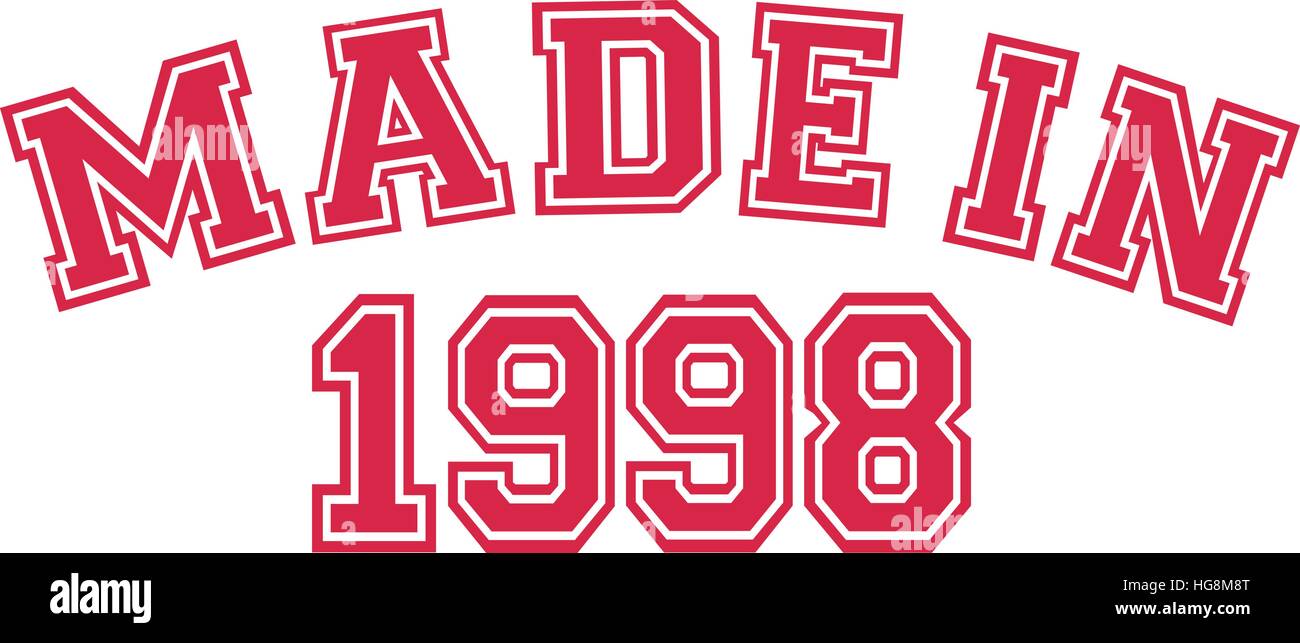 Made in 1998 Stock Vector Image & Art - Alamy