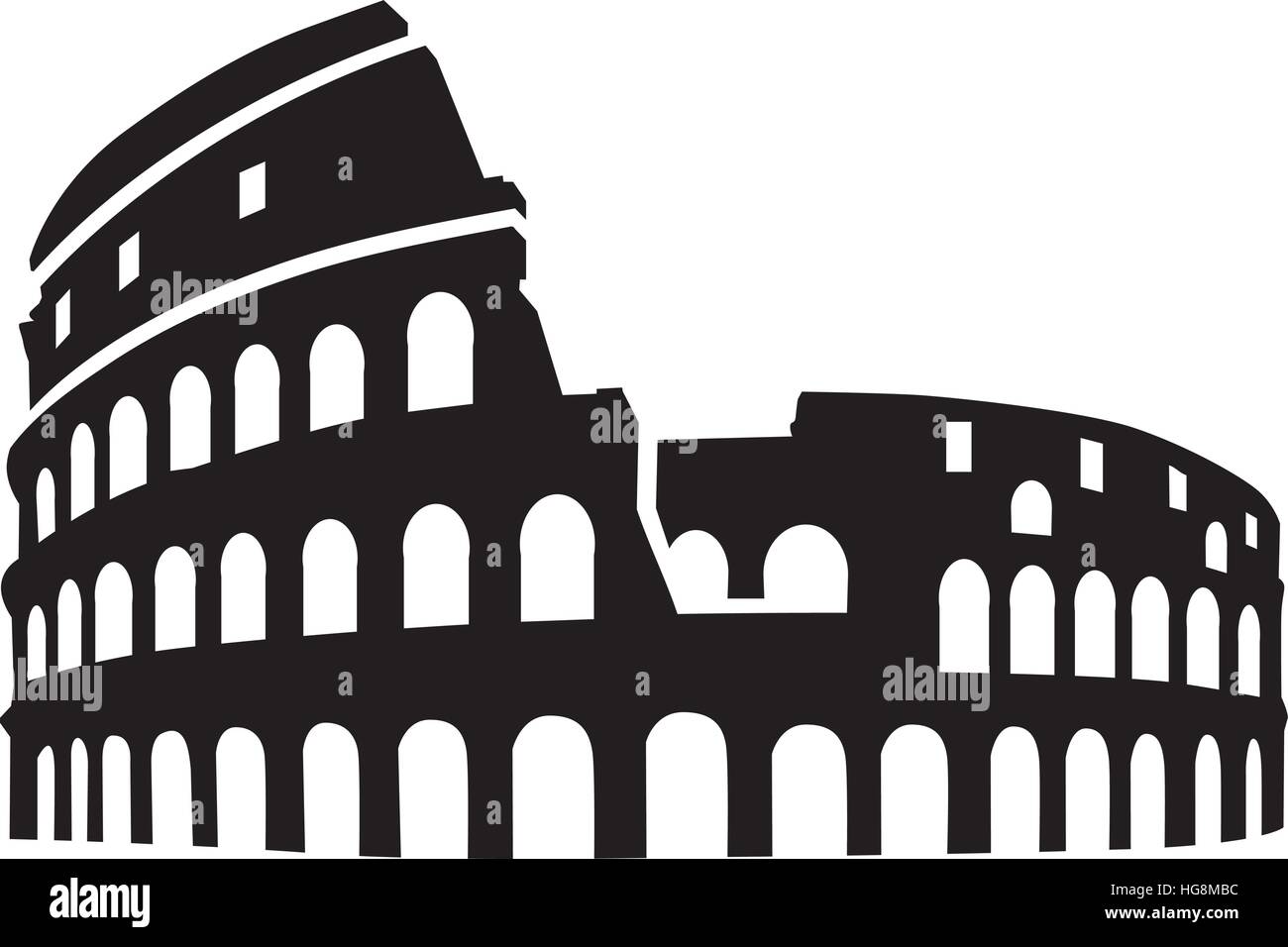 Colosseum rome silhouette Stock Vector Art & Illustration, Vector Image ...