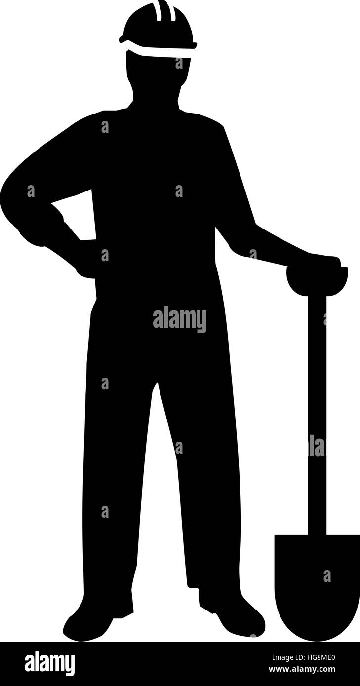 Construction worker silhouette Stock Vector Image & Art - Alamy