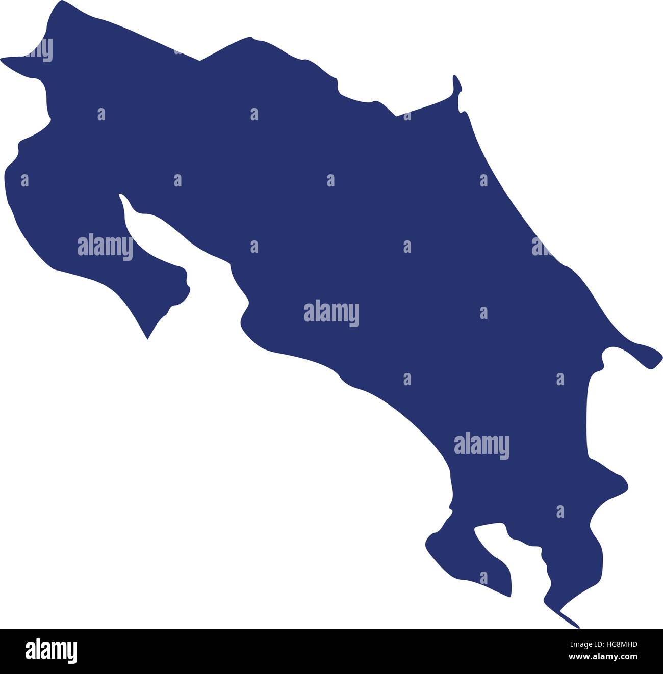 Costa Rica map Stock Vector Image & Art - Alamy