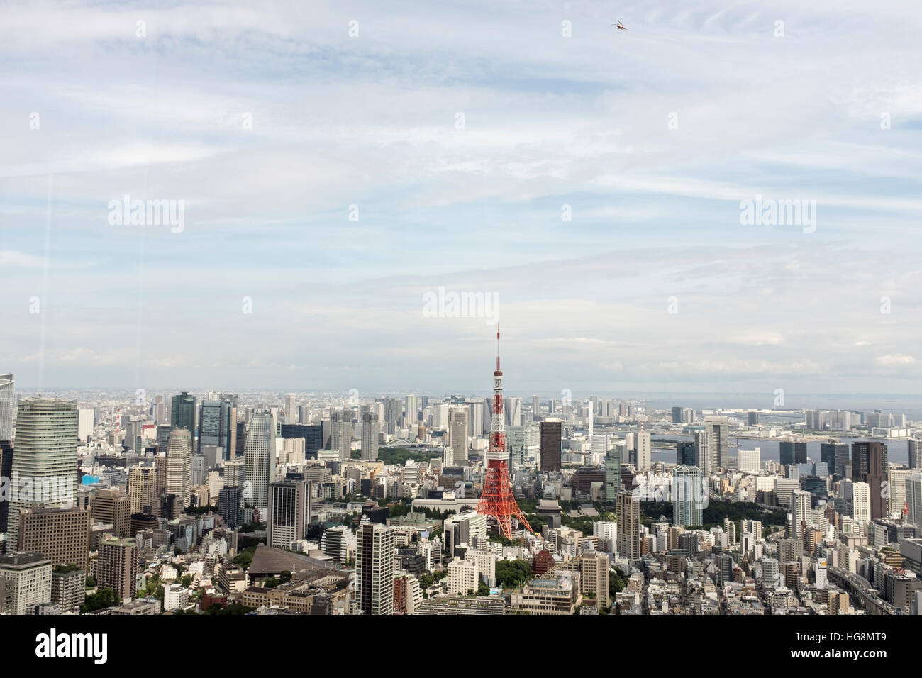 A general view of Tokyo, Japan, with the Tokyo Tower in the middle ...
