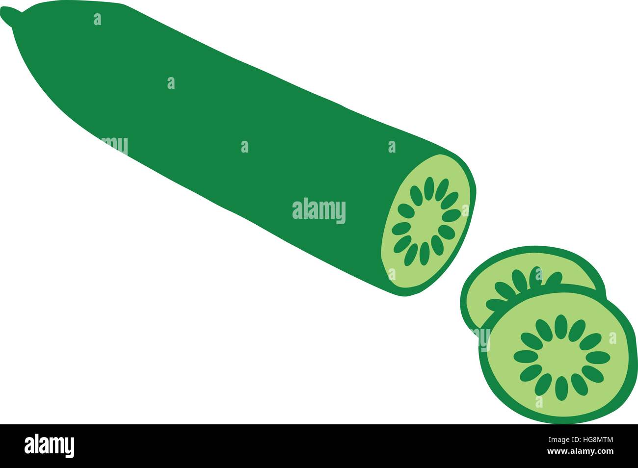 Sliced cucumber Stock Vector Images - Alamy