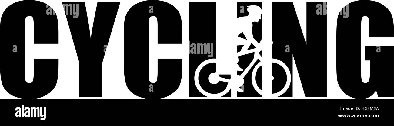 Cycling word with silhouette cutout Stock Vector Image & Art - Alamy