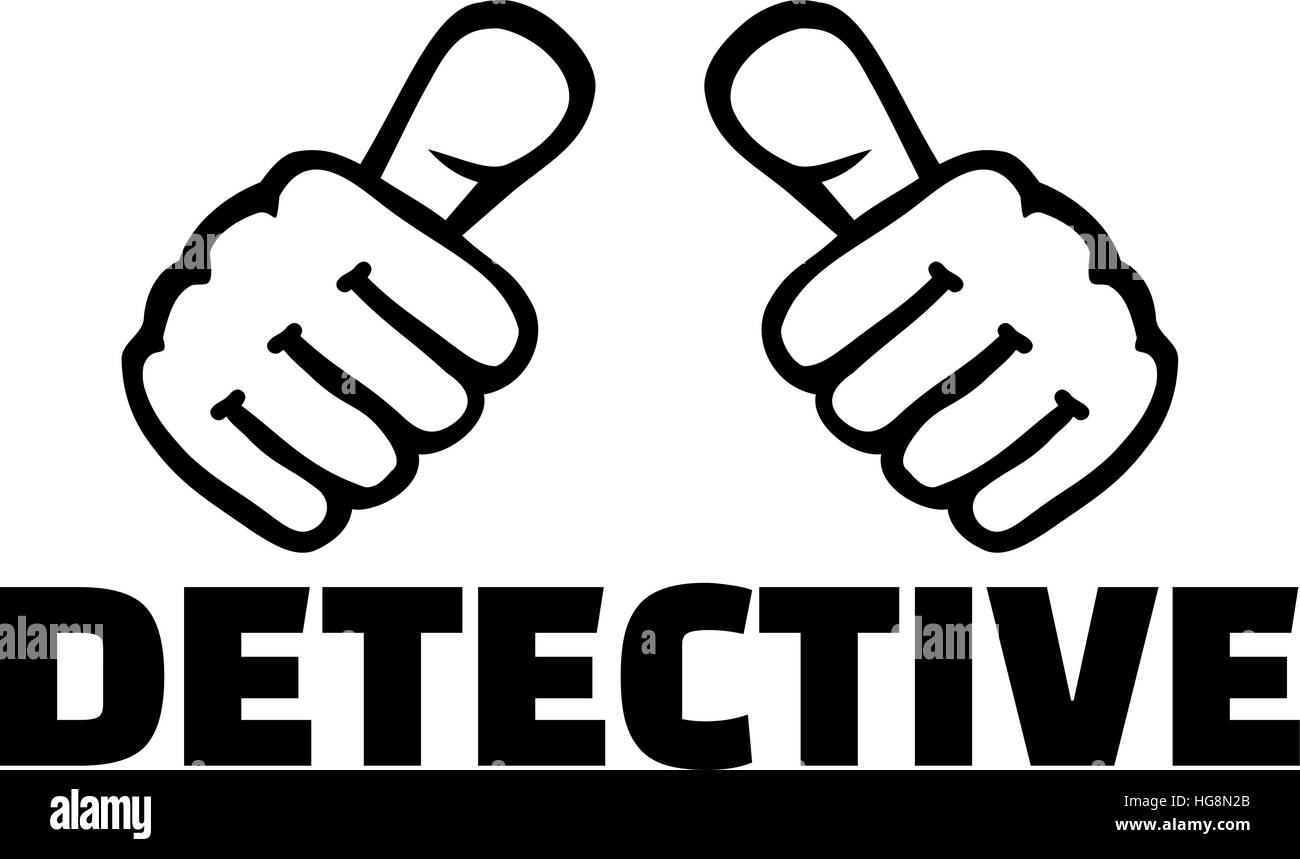 Detective word with thumbs. T-Shirt design Stock Vector Image & Art - Alamy