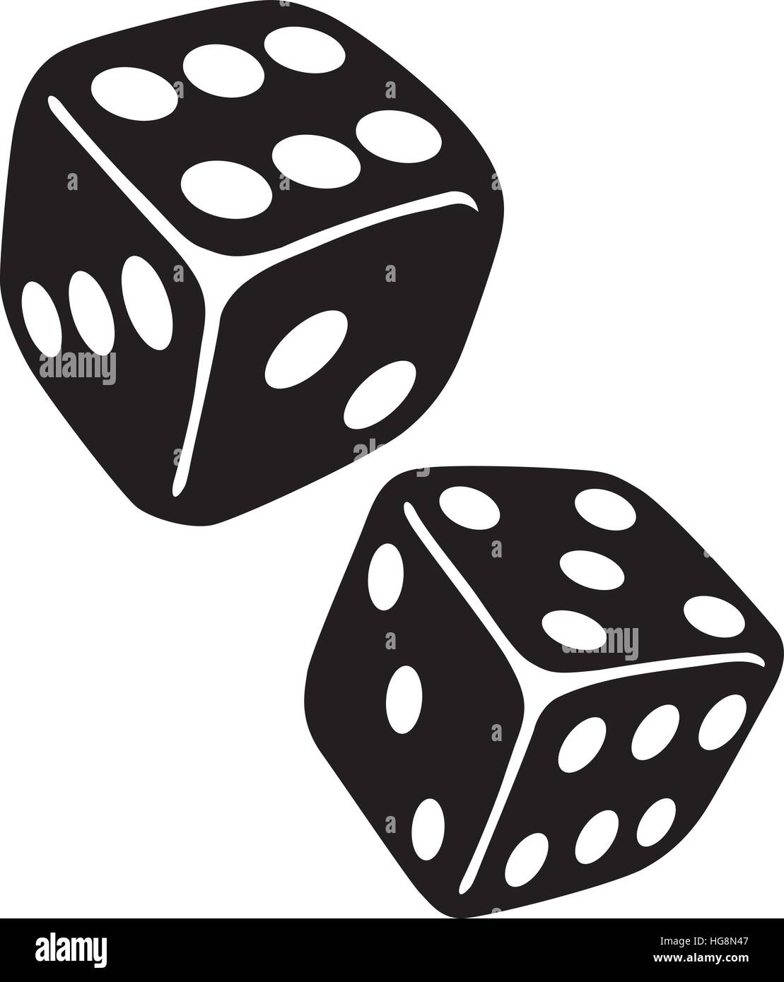 Two dice vector vectors Cut Out Stock Images & Pictures - Alamy