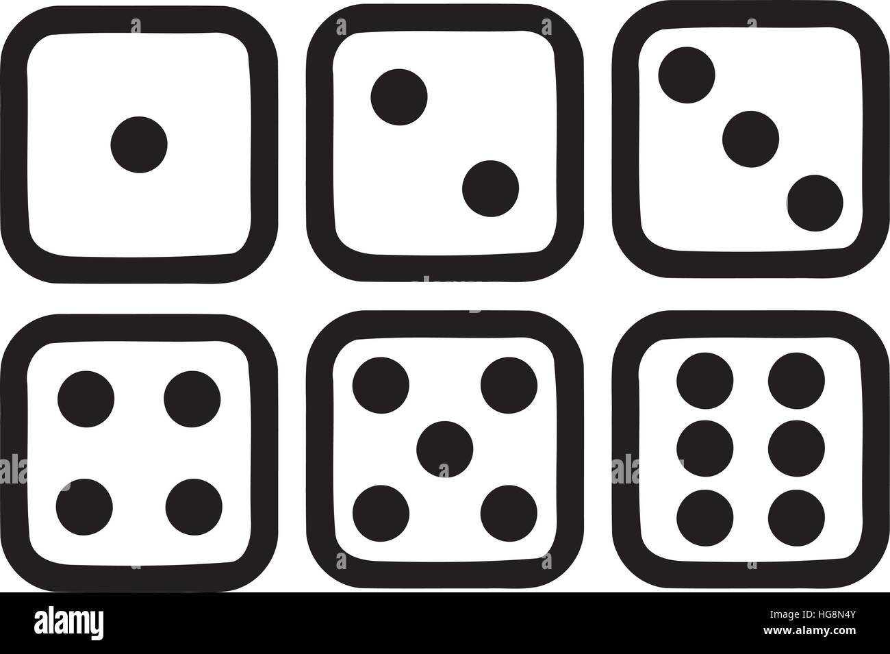 All six dice Stock Vector Images - Alamy