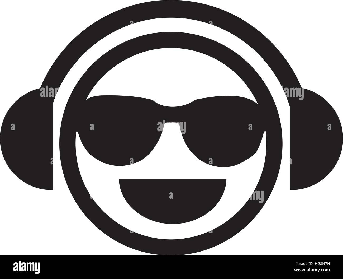 DJ smiley with sunglasses Stock Vector Image & Art - Alamy