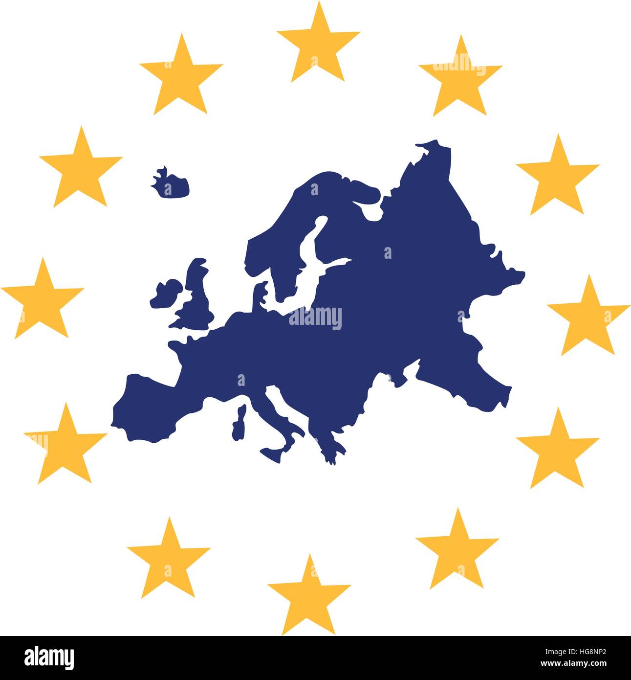 Europe map with european stars Stock Vector Image & Art - Alamy