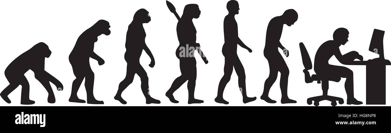 Desktop worker evolution Stock Vector Image & Art - Alamy