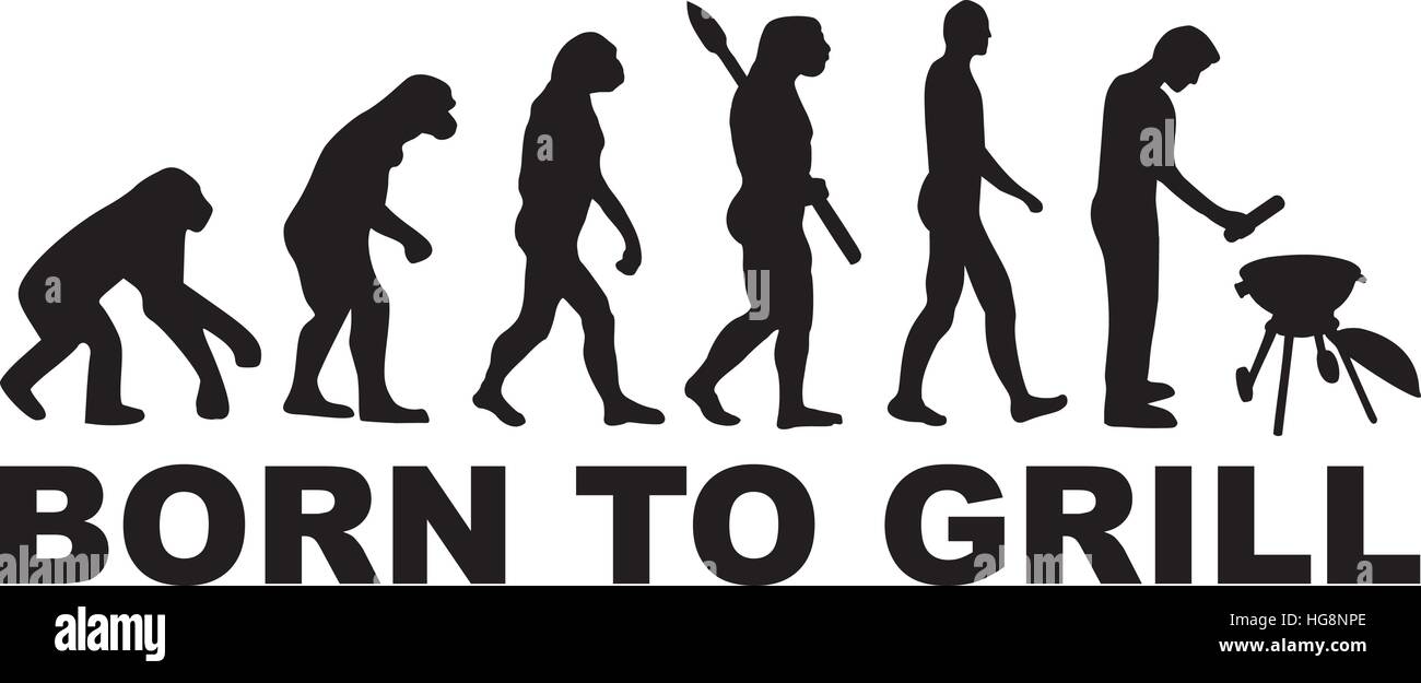 BBQ evolution with born to grill Stock Vector Image & Art - Alamy