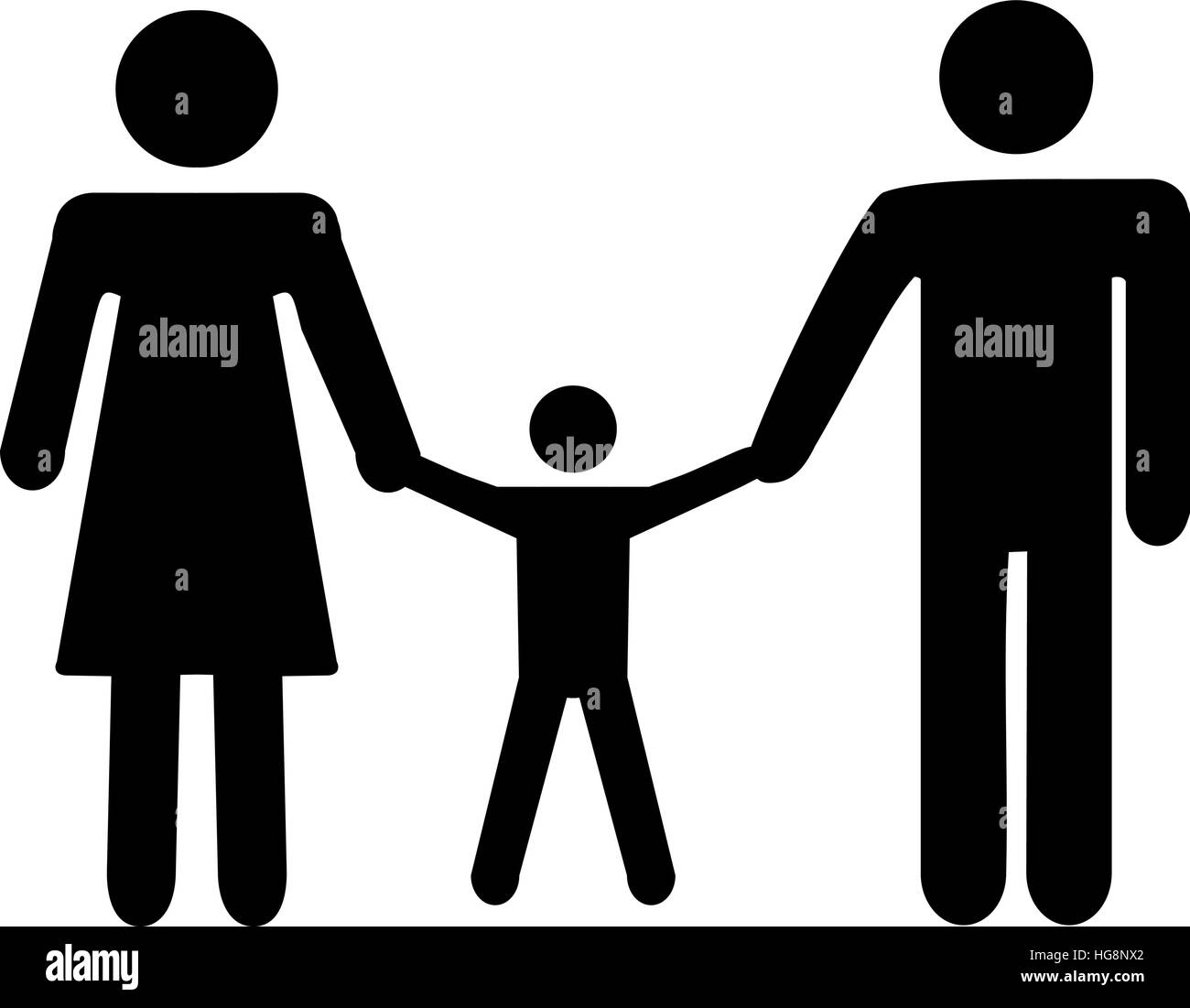 Father child icon pictogram Black and White Stock Photos & Images - Alamy