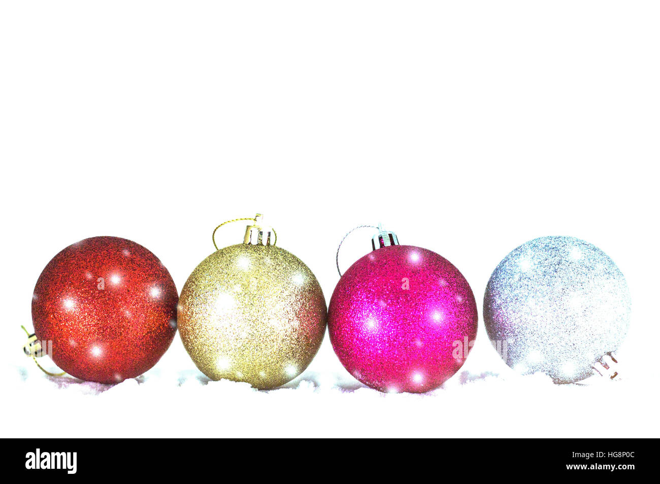 Christmas greeting colored balls Cut Out Stock Images & Pictures - Alamy
