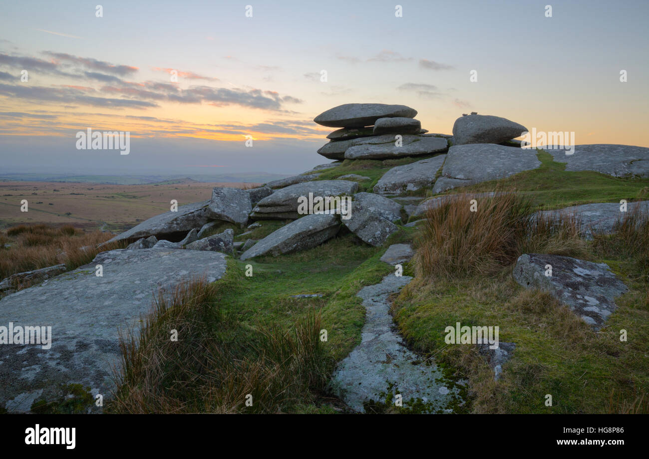 Rocky outcrop on Stowes Hill, Bodmin Moor Stock Photo - Alamy