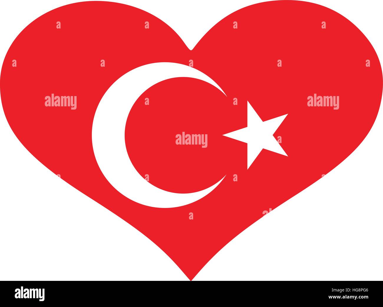 Turkey flag heart Stock Vector Image & Art - Alamy