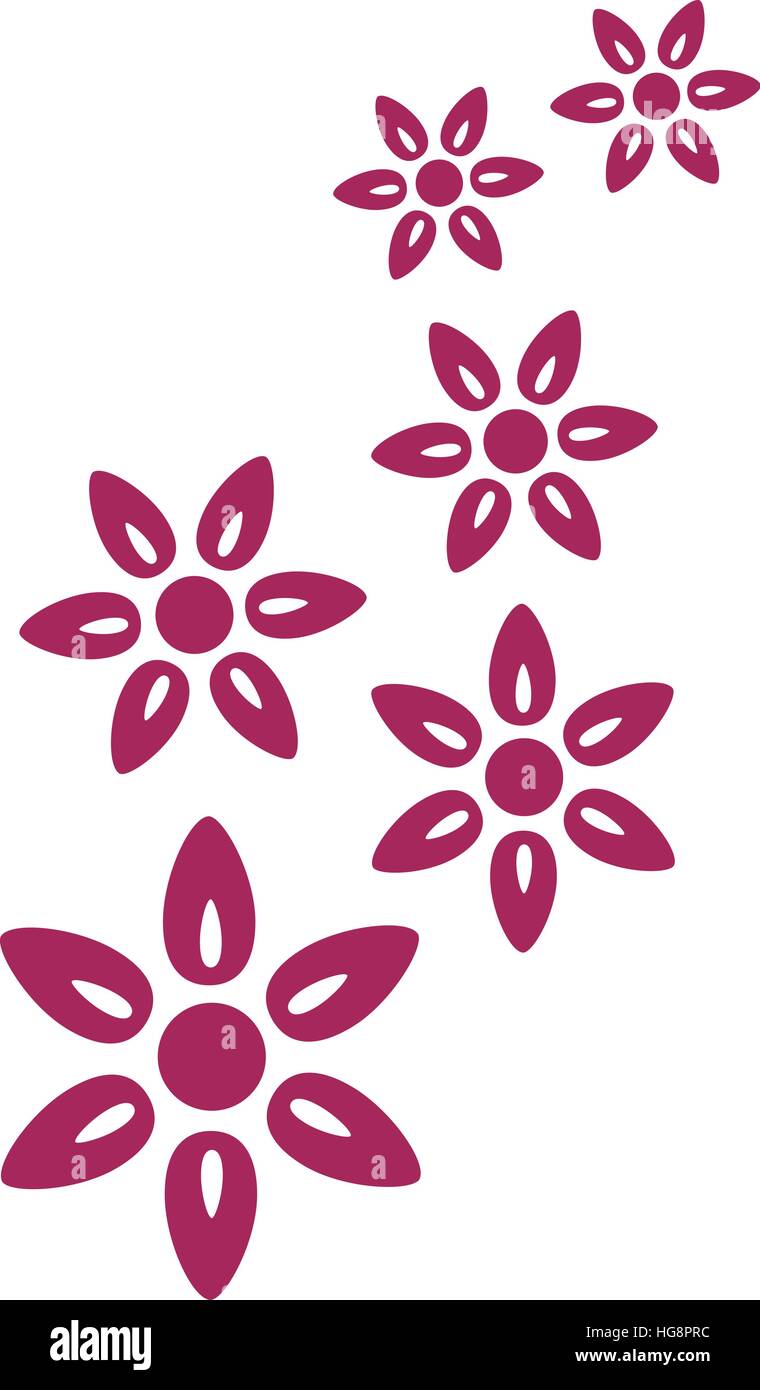 Flying flower blossoms Stock Vector Image & Art - Alamy
