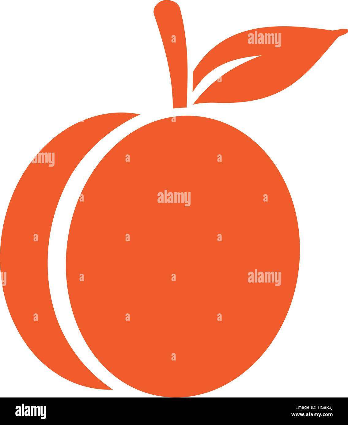 Apricot icon vector symbol Stock Vector Images - Alamy