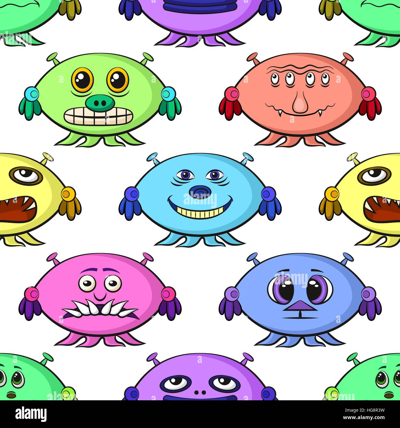 Cartoon Monsters Seamless Stock Vector Image & Art - Alamy