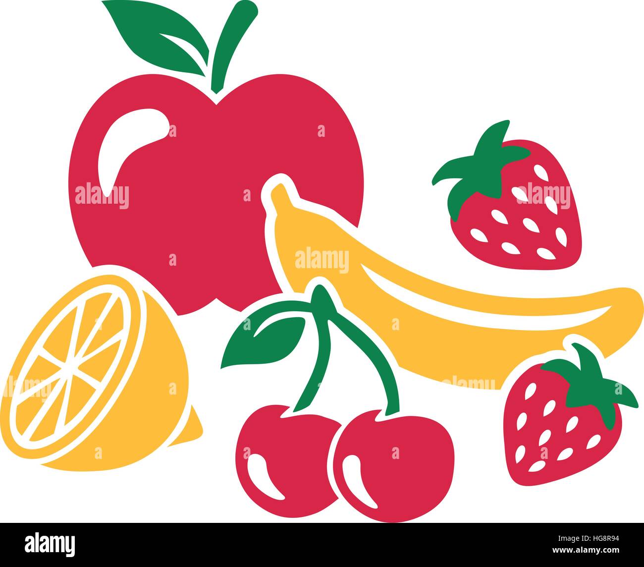 Fruit set Stock Vector Images - Alamy