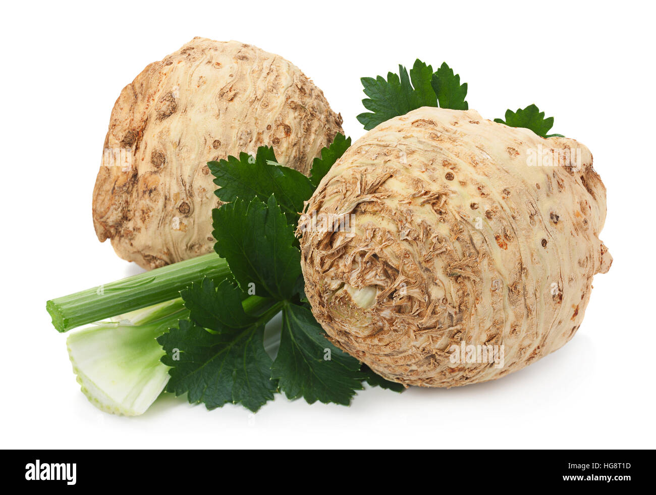 Celery root with leaf isolated on white background Stock Photo - Alamy